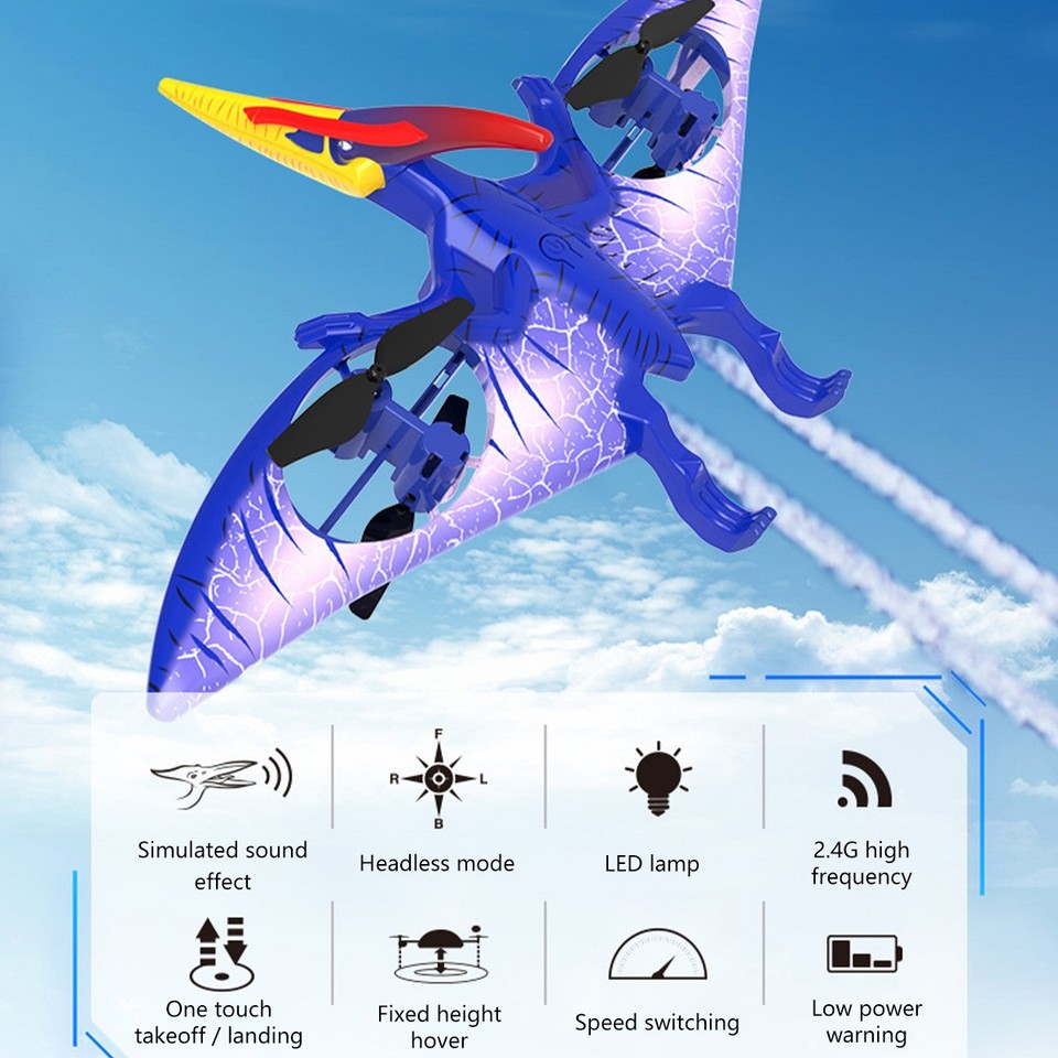 Remote Control Dinosaur Toy Kids Electric Flying Pterodactyl Toy Kids ...