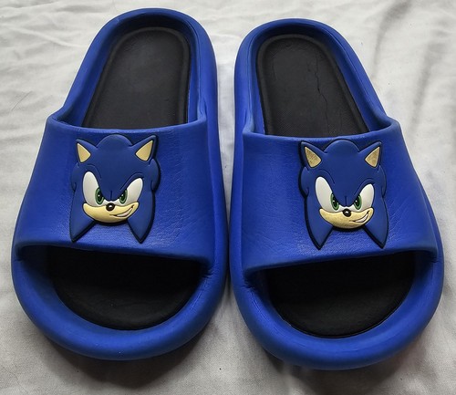 Kids Sonic the Hedgehog Slide Sandals Sega Blue Cartoon Design, Size 13 ...