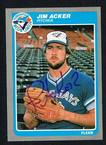 Jim Acker #96 signed autograph auto 1985 Fleer Baseball Trading Card | eBay