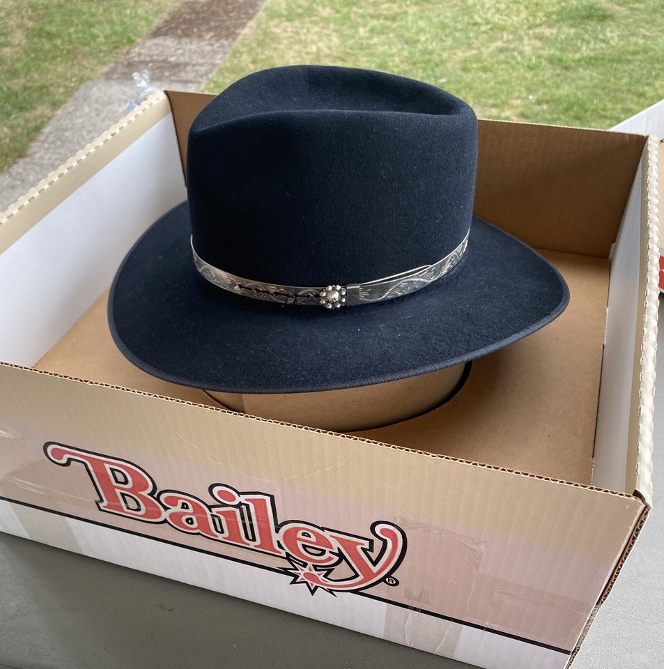 NEW Womens Bailey Western Hat Black Size 7 Cowgirl Rodeo Made In USA ...