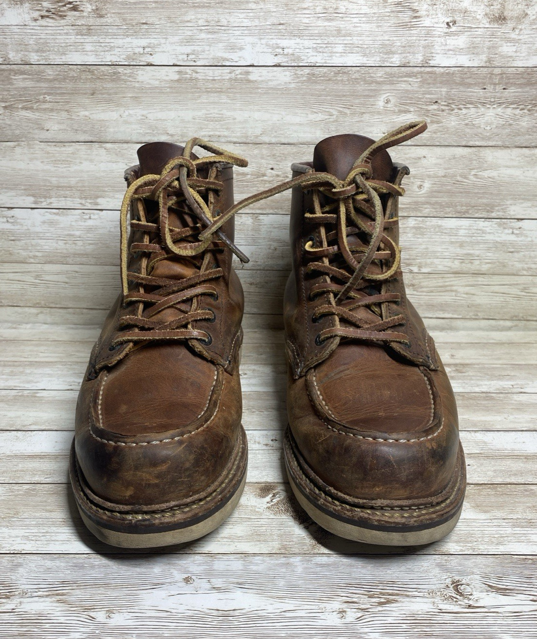 Red Wing Mens Boots 8D Brown Leather Heritage Moc 19… - Gem