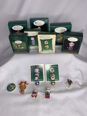 Hallmark Miniature Keepsake Ornaments Lot Of 7 W/ Boxes EUC Assorted ...