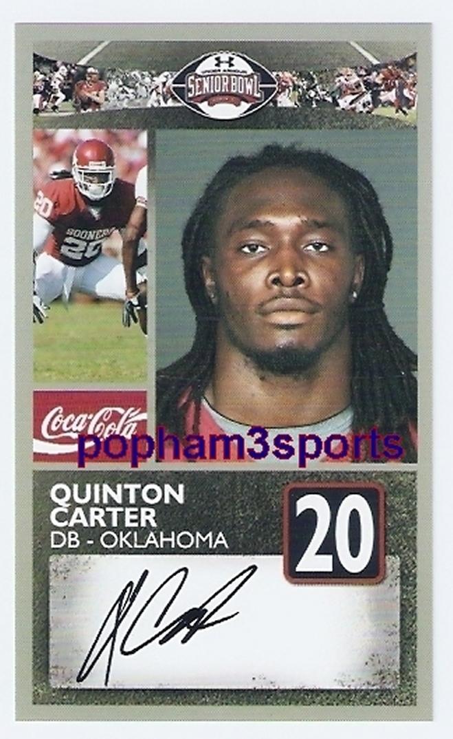 QUINTON CARTER - 2011 SENIOR BOWL CARD - OKLAHOMA SOONERS OU | eBay