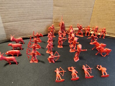 VINTAGE LOT OF 32 MPC?/MARX? INDIANS/COWBOY/KNIGHTS/ANIMALS | eBay