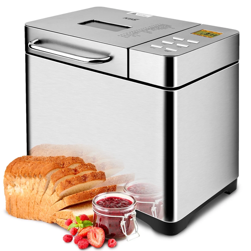 BREAD MAKER MACHINE 1-2 LB Loaves Fully Automatic LCD Display Stainless ...