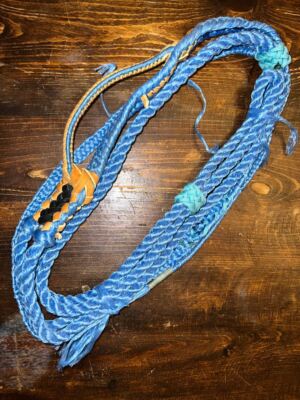 Blue Poly Calf Rope - Kids 9/7 LH 5/8" x 5/8" - EPT Bull Ropes Calf ...