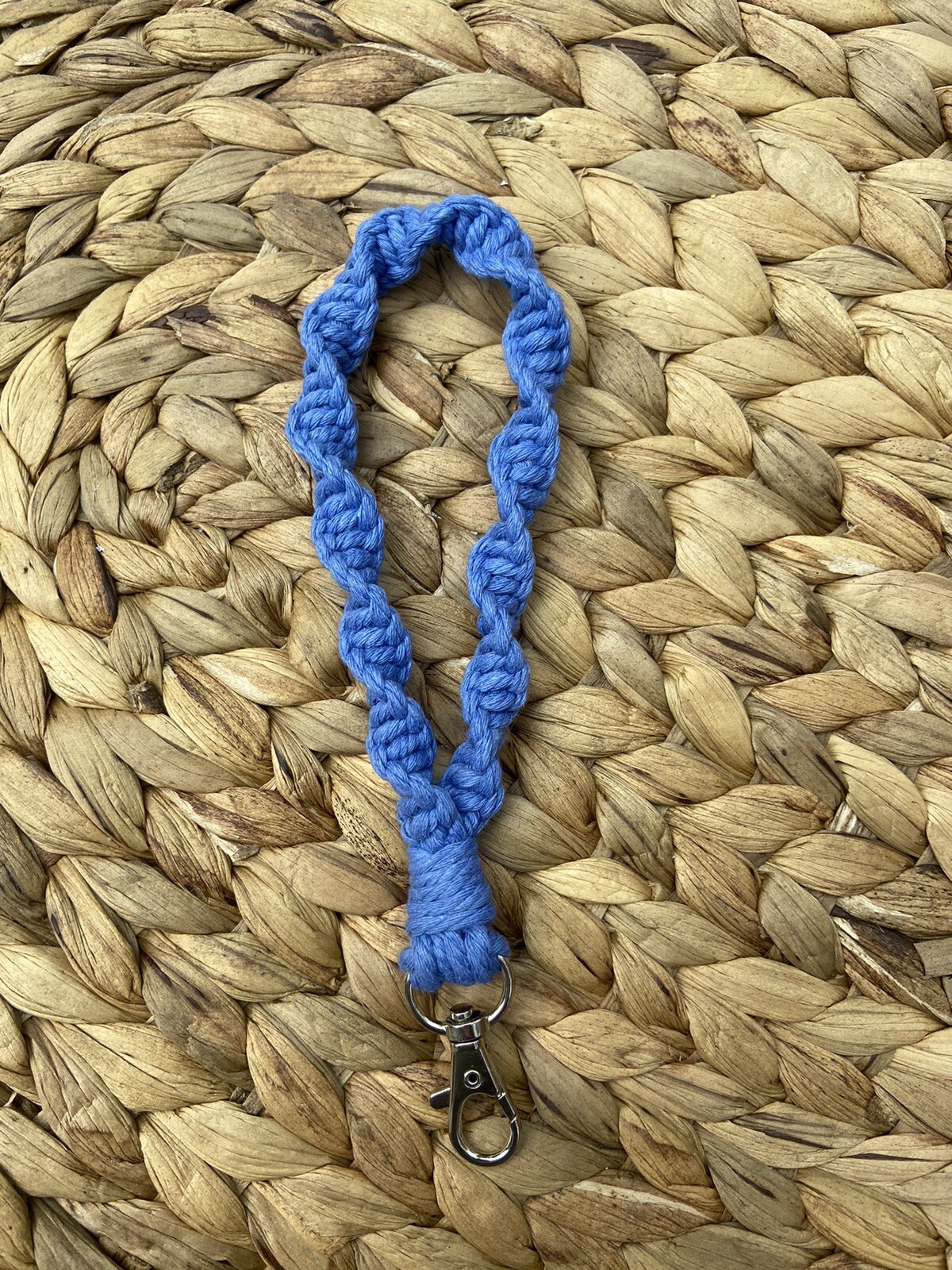 boho macrame wristlet Handmade Spiral Keychain | eBay