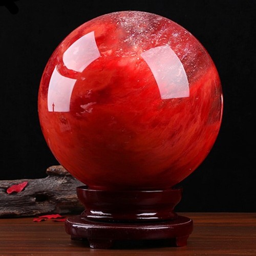 80mm Rare Red Citrine Calcite Quartz Crystal Sphere Ball Healing ...