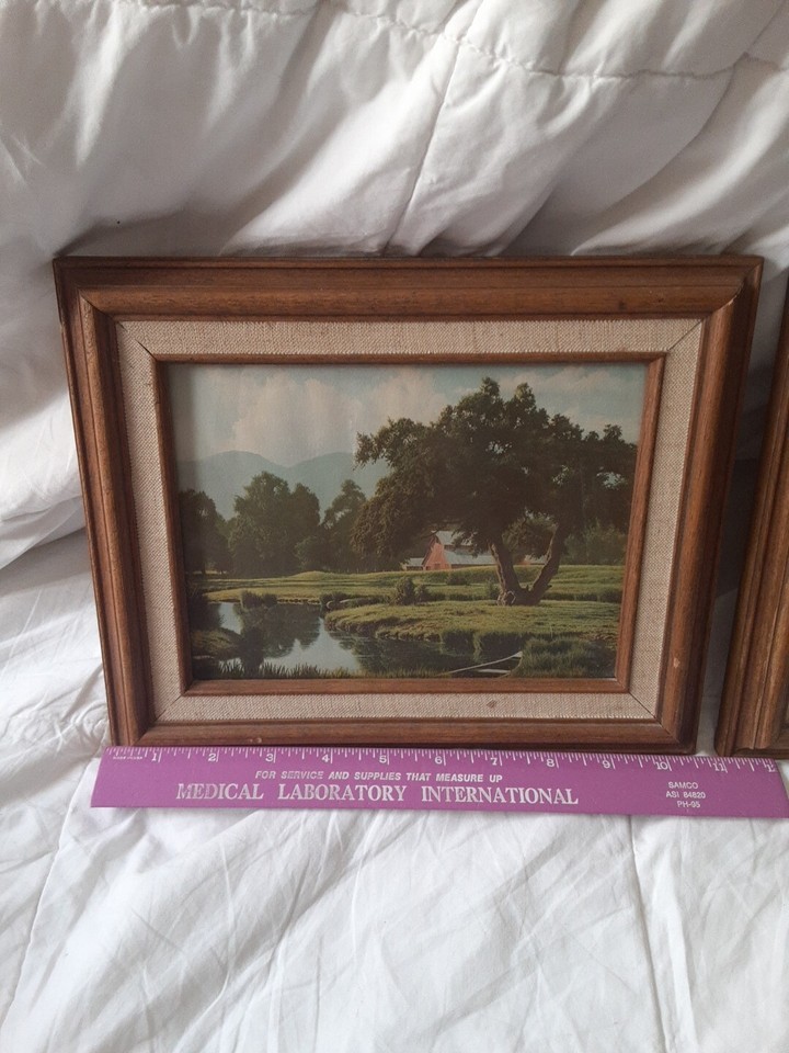 Pair Of Vintage Barn Rural Country Setting Prints Framed Farming ...