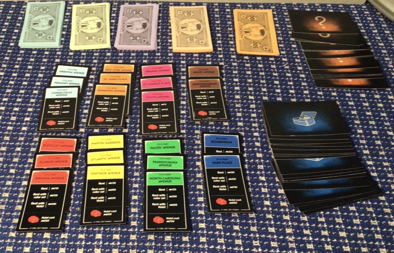 Monopoly Cheaters Edition Deed Cards, Money, Chance, And Treasure Chest ...