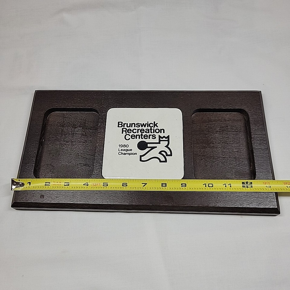 Vintage 1980 Brunswick League Champion Award Valet Tray Change Key Desk ...