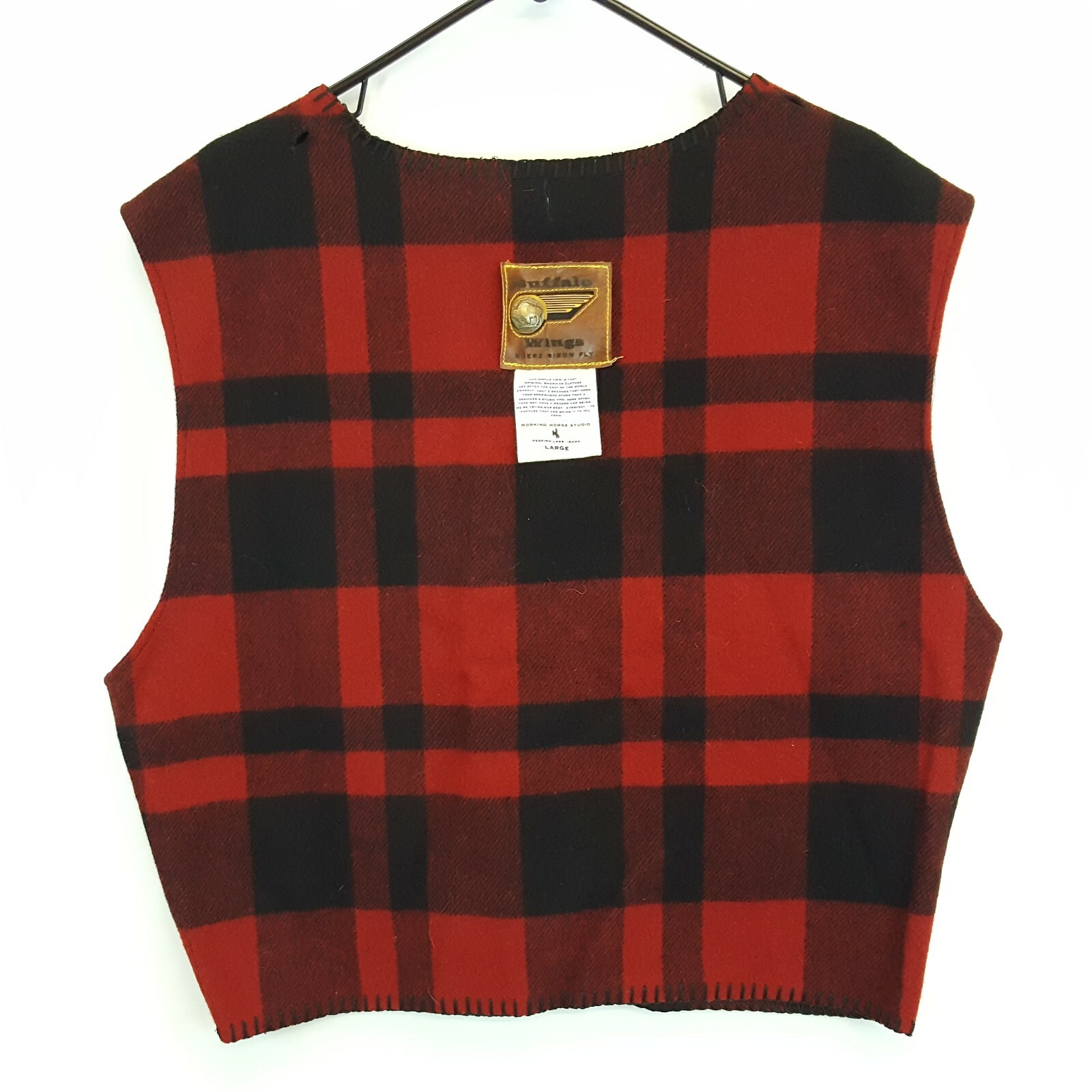 Buffalo Wings USA Red Wool Plaid Removable Button In Coat Jacket Liner ...