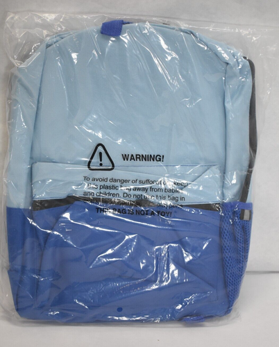 TCC Wireless Zone Kids Backpack Multi Compartment 2 Tone Blue Mesh Side ...