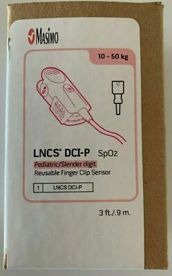 Masimo 1864 LNCS DCIP Pediatric SpO2 Reusable Finger Clip Sensor 3ft ...