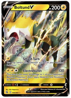 Pokemon Card BOLTUND V 103/264 Holo Ultra Rare FUSION STRIKE | eBay ...