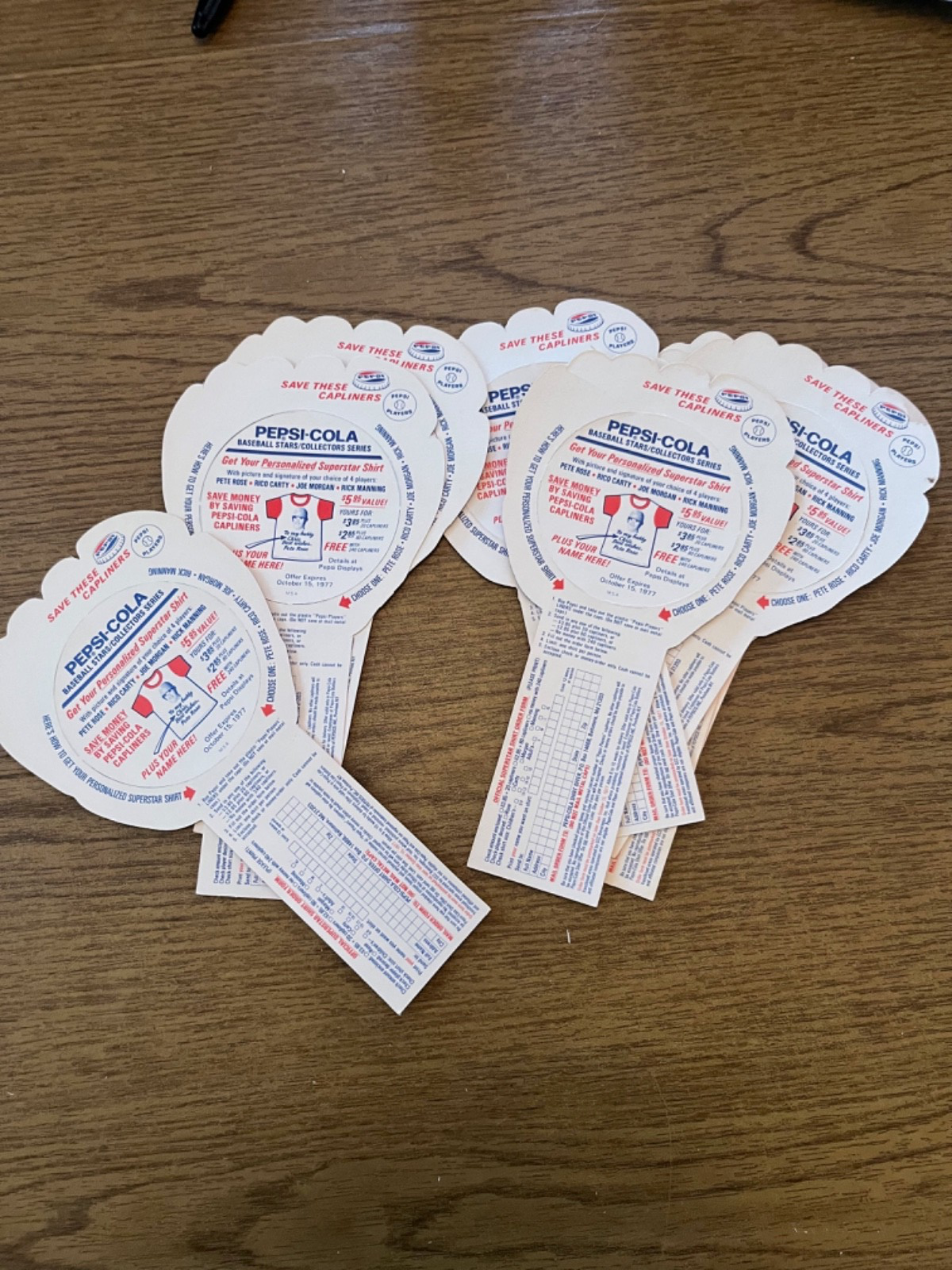 1977 MSA Pepsi Cola lot of 8 cards with Glove tab includes many stars ...