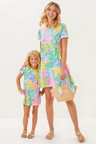 Lilly Pulitzer NWT Girls Mini Cody Dress Bright Patch Delight Size XL ...
