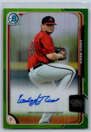 Cody Reed 2015 Bowman Chrome RC Autograph Green Refractor Rookie Auto ...