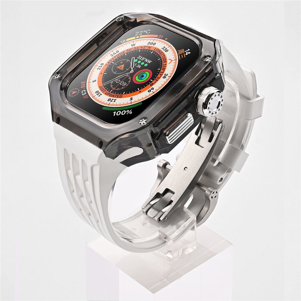 Premium Transparent PC Mod Kit Case Silicone Strap for Apple Apple ...