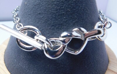 Authentic Pandora Bracelet, Knotted Hearts T-Bar, #598100, Sterling ...