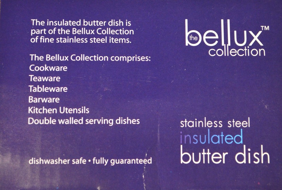 GRUNWERG BELLUX STAINLESS STEEL INSULATED BUTTER DISH | eBay UK