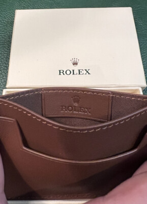 Rolex Novelty Wallet Credit Card Holder Brand New Brown Leather *Great ...