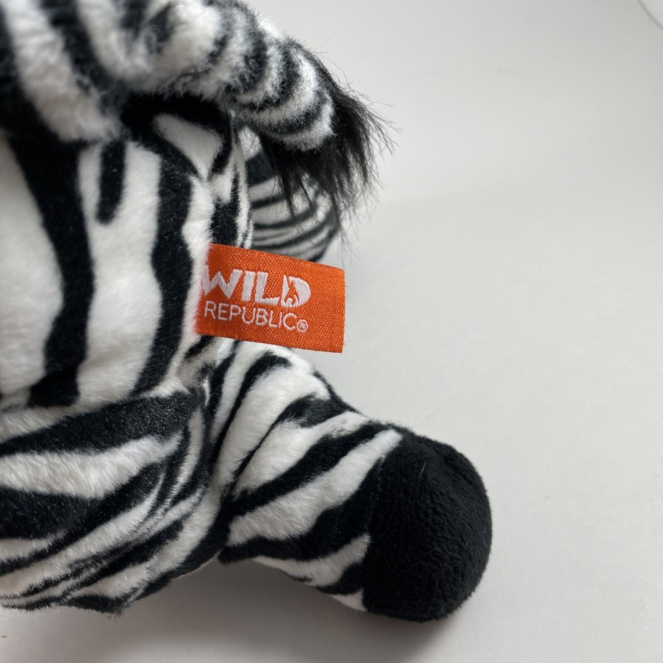 Wild Republic Plush Zebra Stuffed Animal Black & White Toy 12” Soft ...
