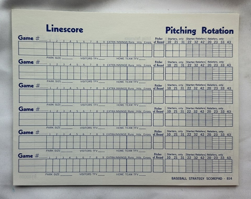 1980 Baseball Strategy Game by Avalon Hill Complete Partially Unpunched ...