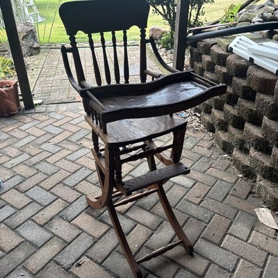 Antique Oak Convertible High Chair/ Rocker 1900’s Excellent Condition ...