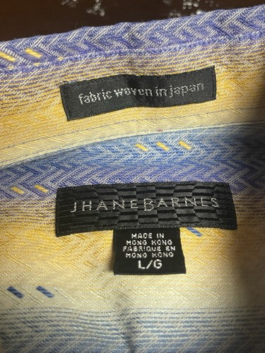 Jhane Barnes Cotton Short Sleeve Button Down Shirt Sz L | eBay