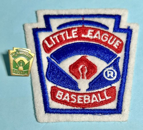 Vintage Screw Back Little League Baseball Green Pin & New Patch | eBay