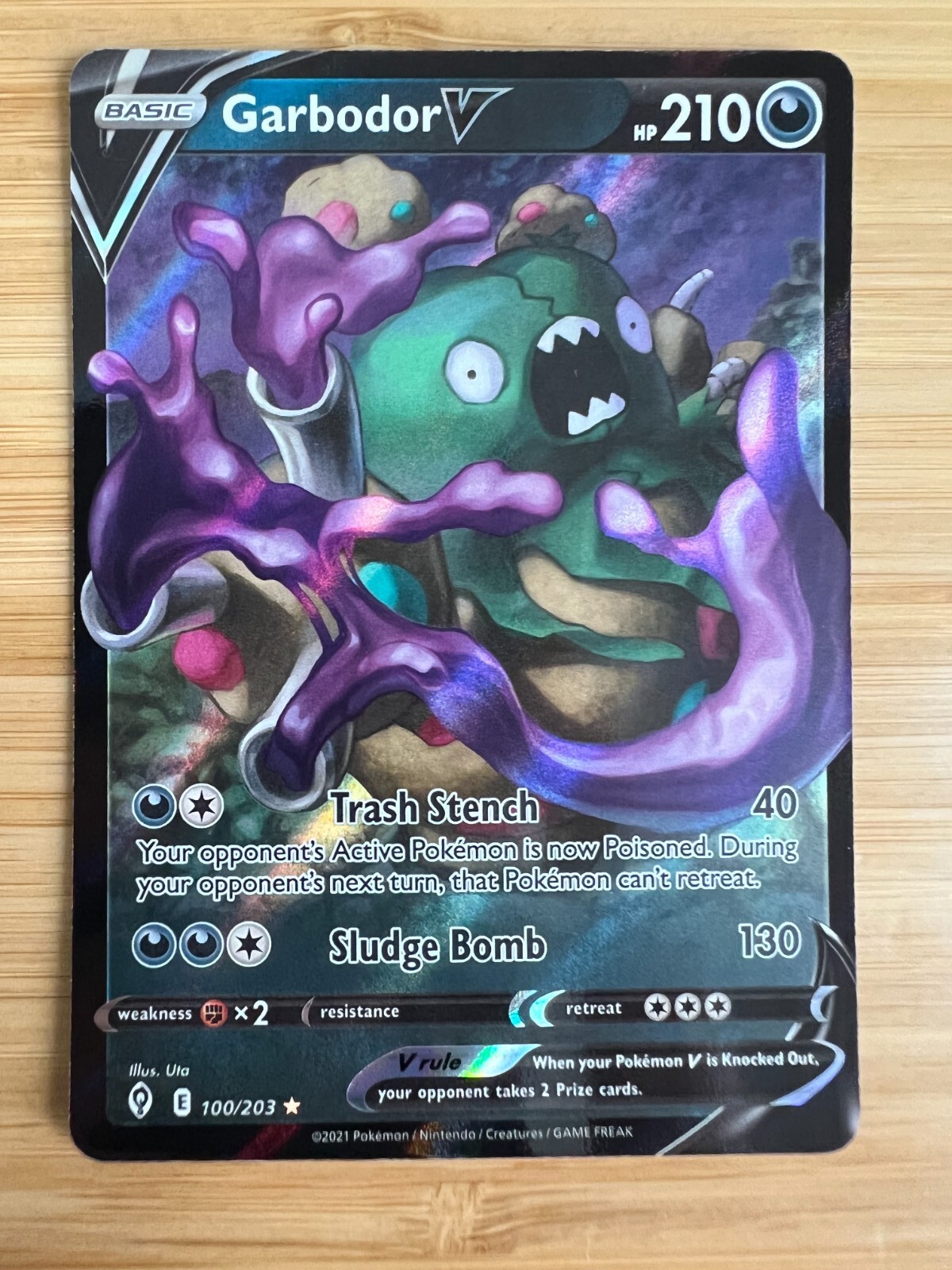Garbodor V 100/203 – Pokémon TCG SWSH07 – M/NM Ultra Rare *Pack Fresh ...