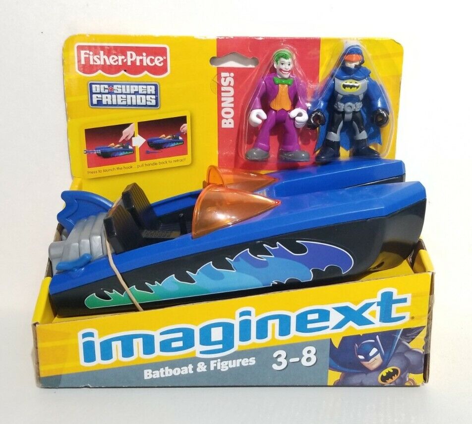Vintage Fisher Price Imaginext DC Super Friends Bat Boat & Figures ...