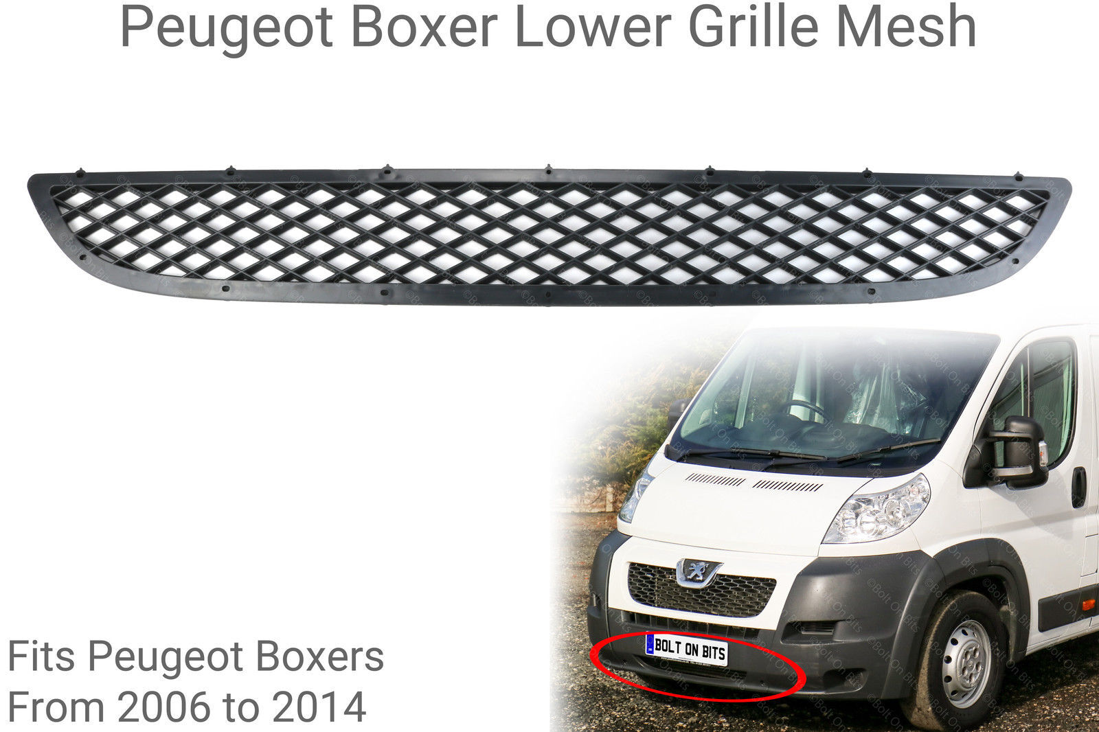 Genuine Peugeot Boxer Front Lower/Bottom Bumper Grille fitted from 2006 ...