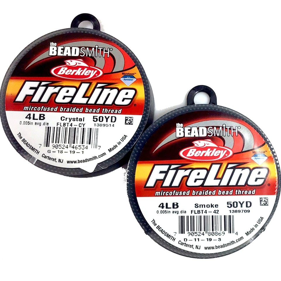FireLine Beading Thread Cord Beadsmith 4LB 6LB 8LB Crystal Smoke 50 ...