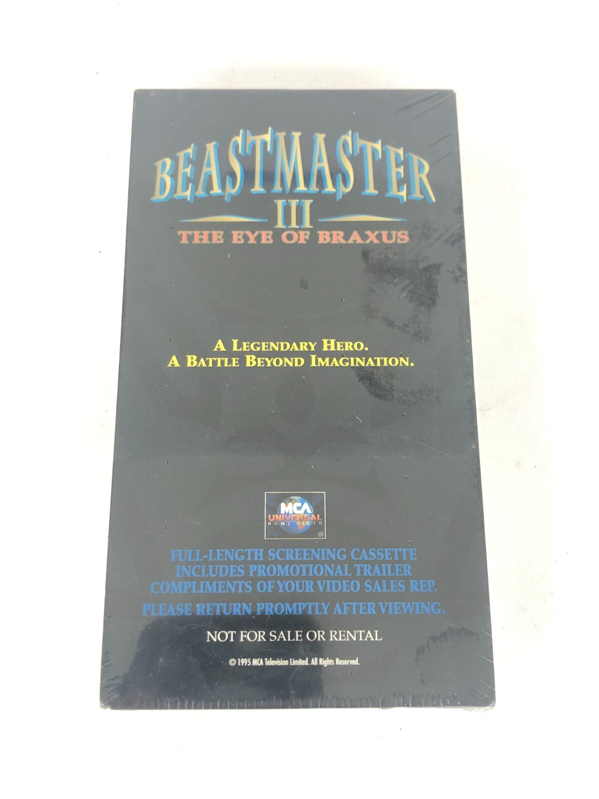 Beastmaster 3 The Eye of Braxus 1995 VHS promo/screener version *sealed ...