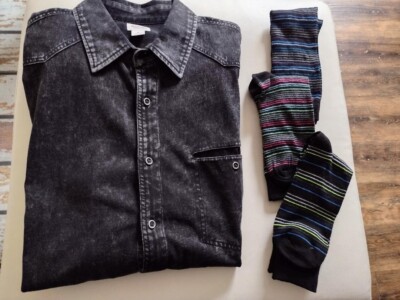 MOSSIMO Men s Distressed STRETCH Contemporary Shirt-SZ XL w/Socks!! | eBay