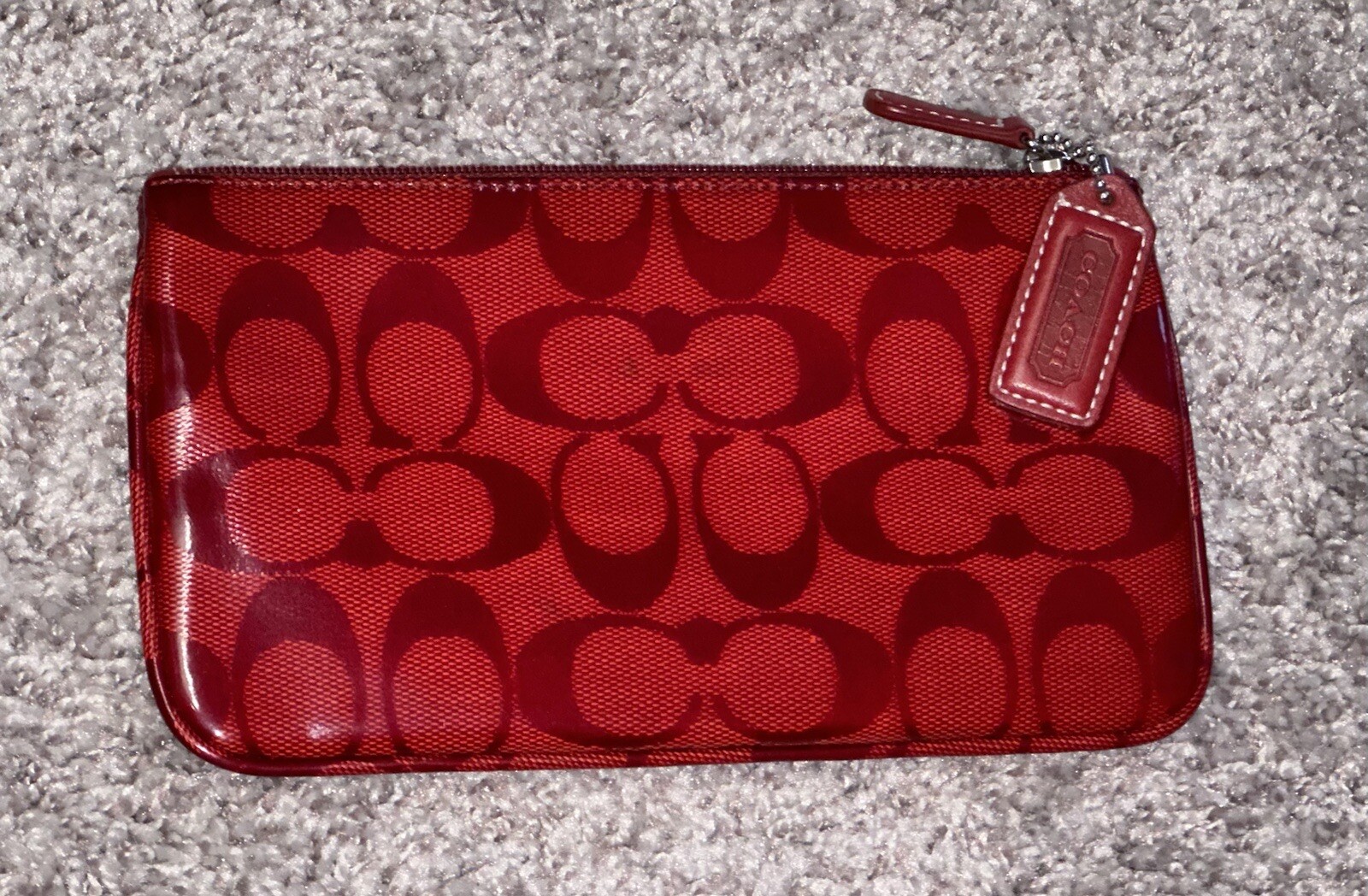 Vintage Coach Red Patent Leather Zip Pouch- Prom/ Hom… - Gem