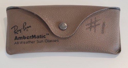 Ray Ban B&L AMBERMATIC VINTAGE AVIATORS SUNGLASSES CASE ONLY TAN PEBBLE ...