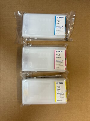 Genuine Epson 786 Color Ink Yellow, Magenta, Cyan T786520 Combo Pack No ...