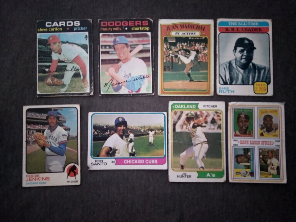 1971 1972-78 Topps Babe Ruth Hank Aaron Carlton Hunter HOF Baseball ...