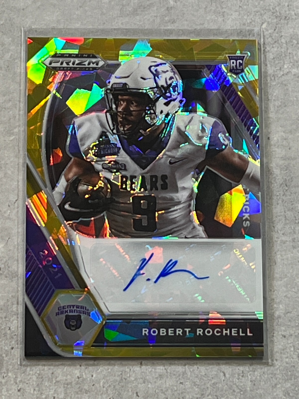 2021 Prizm Draft Robert Rochell SP Cracked Ice Rookie RC Auto #DPA-RRO ...
