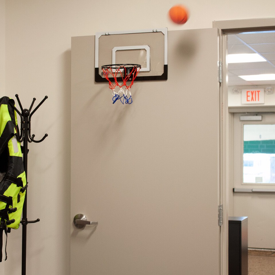 PRO Over-The-Door Basketball Hoop Goal System w/Ball & Pump for Home ...