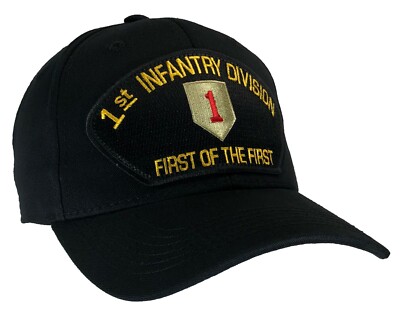 1st Infantry Division Hat Black Ball Cap "First of the First" U.S. Army ...
