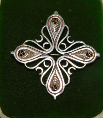 Vtg UK Hallmark Ola Gorie Celtic Maltese Cross Sterling Silver Brooch ...