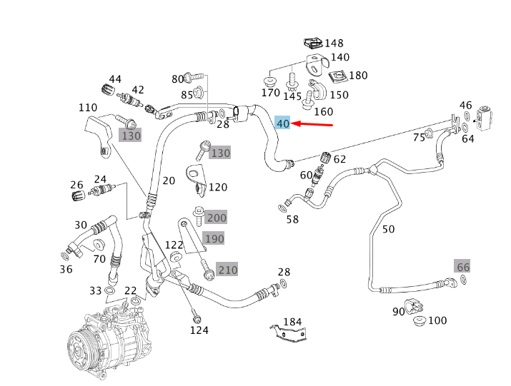 MERCEDES-BENZ VITO W639 Suction Refrigerant Line A639830350064 NEW ...