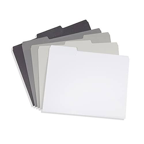100 Grayscale File Folders, Letter Size, 1/3 Cut Tab, Modern Gray ...