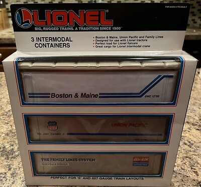 LIONEL 6-12784 3 INTERMODAL CONTAINERS FOR DOUBLE MAXI STACK & TTUX ...