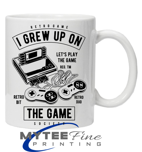 I Grew Up On Retro Gaming Coffee Tea Mug Snes Nes Gaming Inspired Gift ...