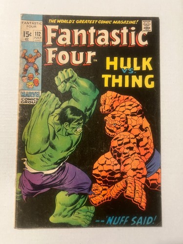 FANTASTIC FOUR #112 CLASSIC THING VS HULK ISSUE JOHN BUSCEMA COVER AND ...